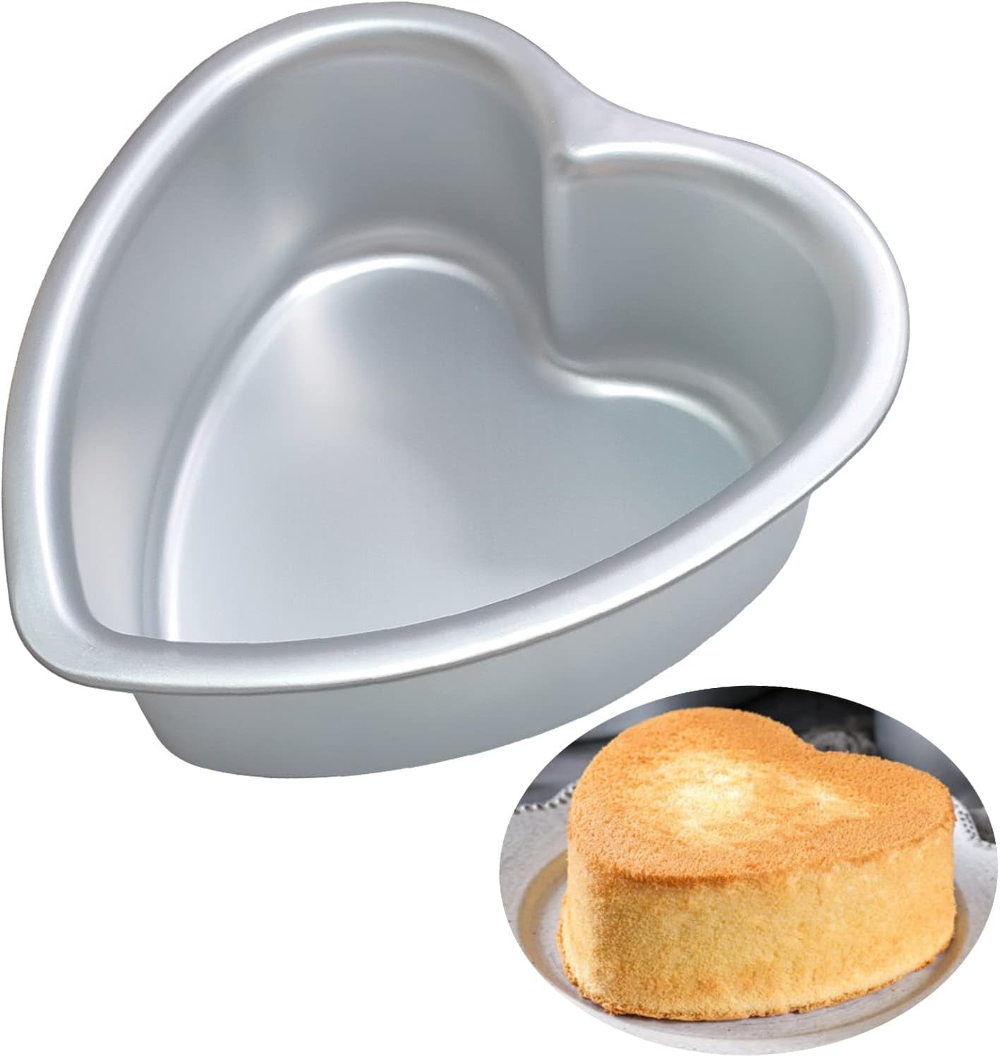 Heart Shaped Cake Pan - 6x3 Inch Aluminum Cake Tin for Weddings ...