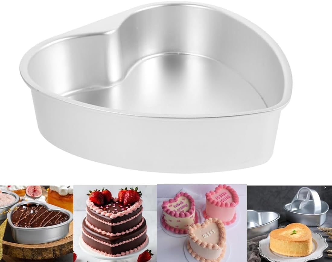 Heart Shaped Cake Pan Set - Nonstick Aluminum Baking Pans for ...