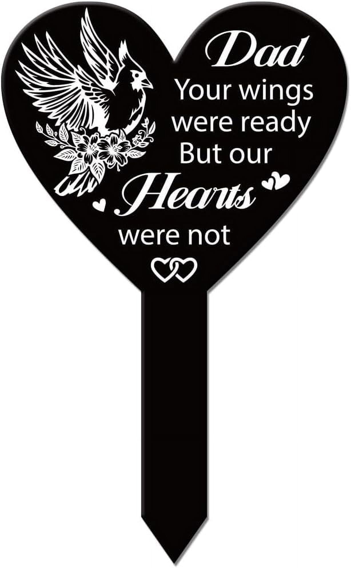 Heart Shaped Cardinal Flowers Father Garden Stake Memorial Remembrance ...