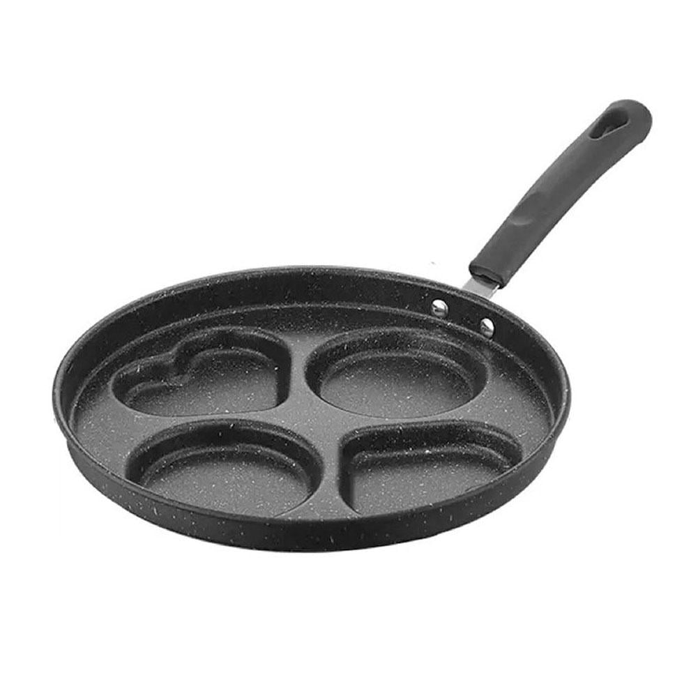 Heart-Shaped Cast Iron Frying Pan with Four Holes - Even Heat ...