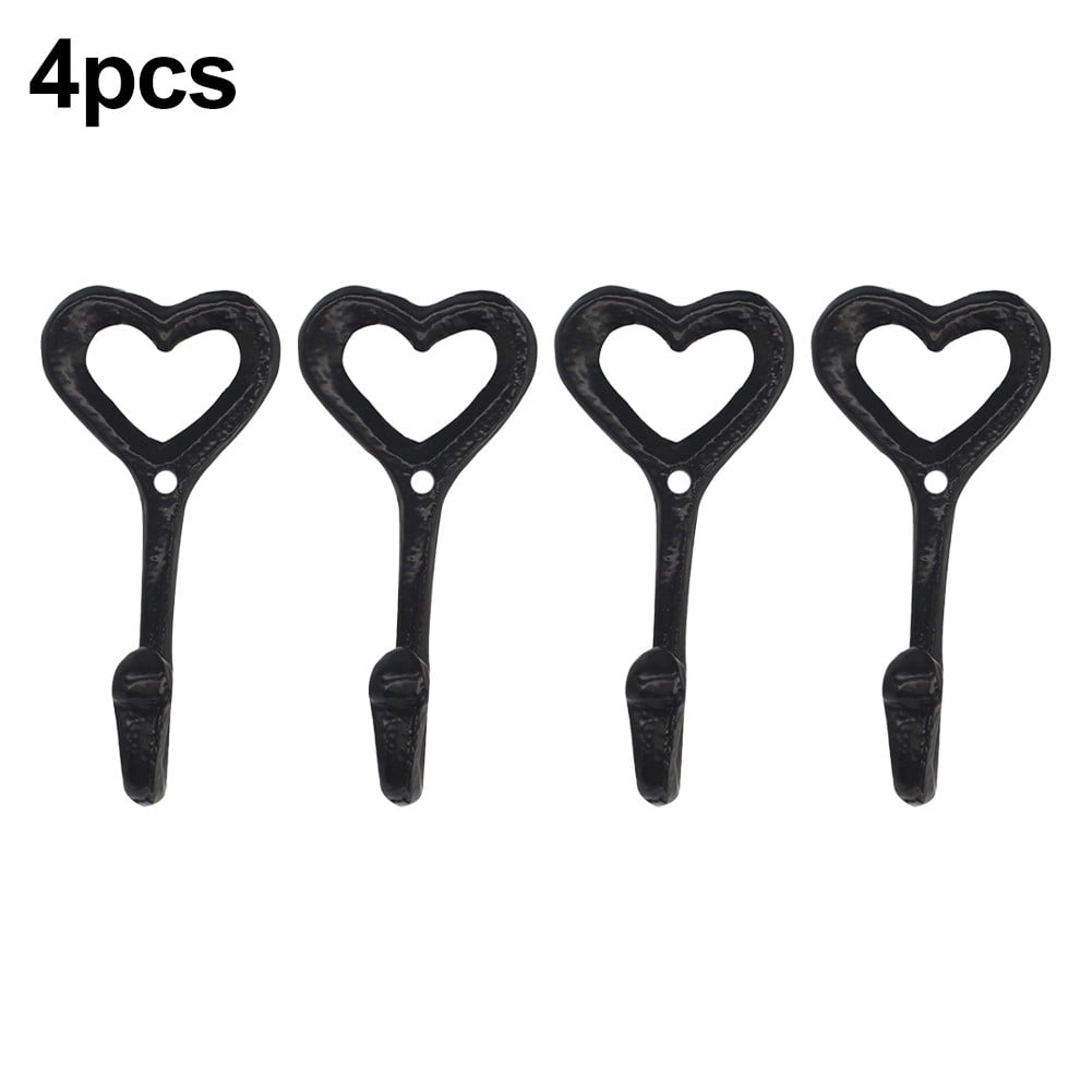 Heart Shaped Cast Iron Wall Hooks, Vintage Style Coat Hanger for ...