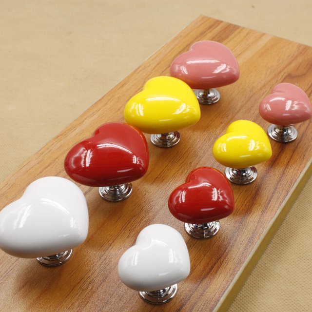 Heart-Shaped Ceramic Cabinet Knob Handle - Ideal for Drawers, Cupboards ...