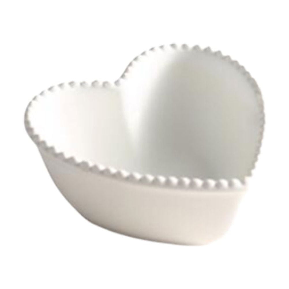 WEAVILUX Heart Bowls for Food Ceramics White 1Pcs - Walmart.com