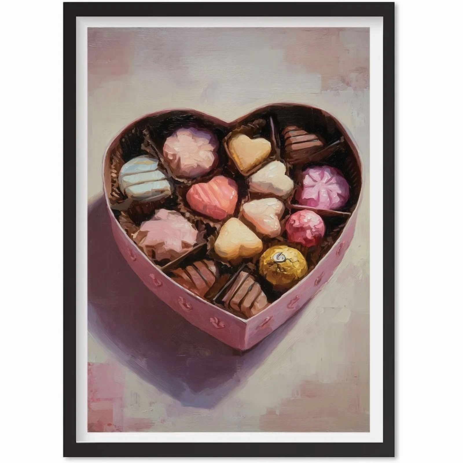 Heart Shaped Chocolate Box Valentines Day Decor Valentines Wall Art ...