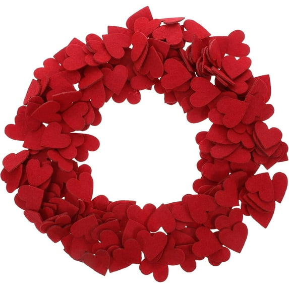 Heart-Shaped Confetti Cake Topper Red Felt Heart Stickers Decorative ...