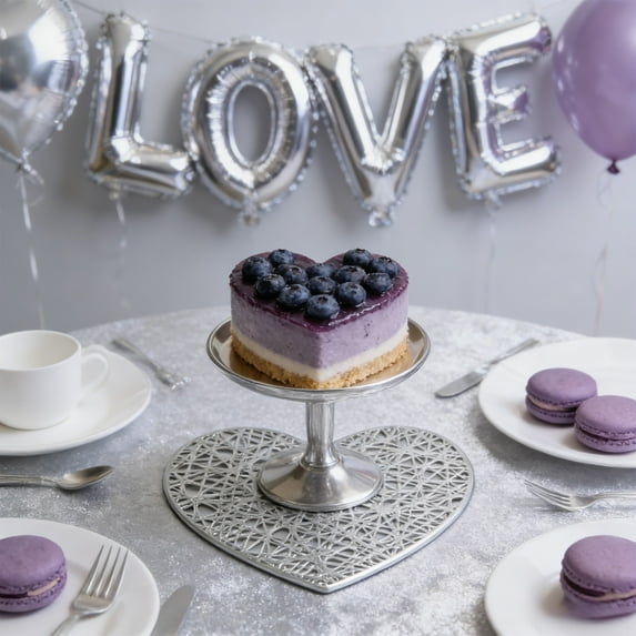 Heart Shaped Cup Mat Set, PVC Heat Proof and Non-Slip Placemats for ...