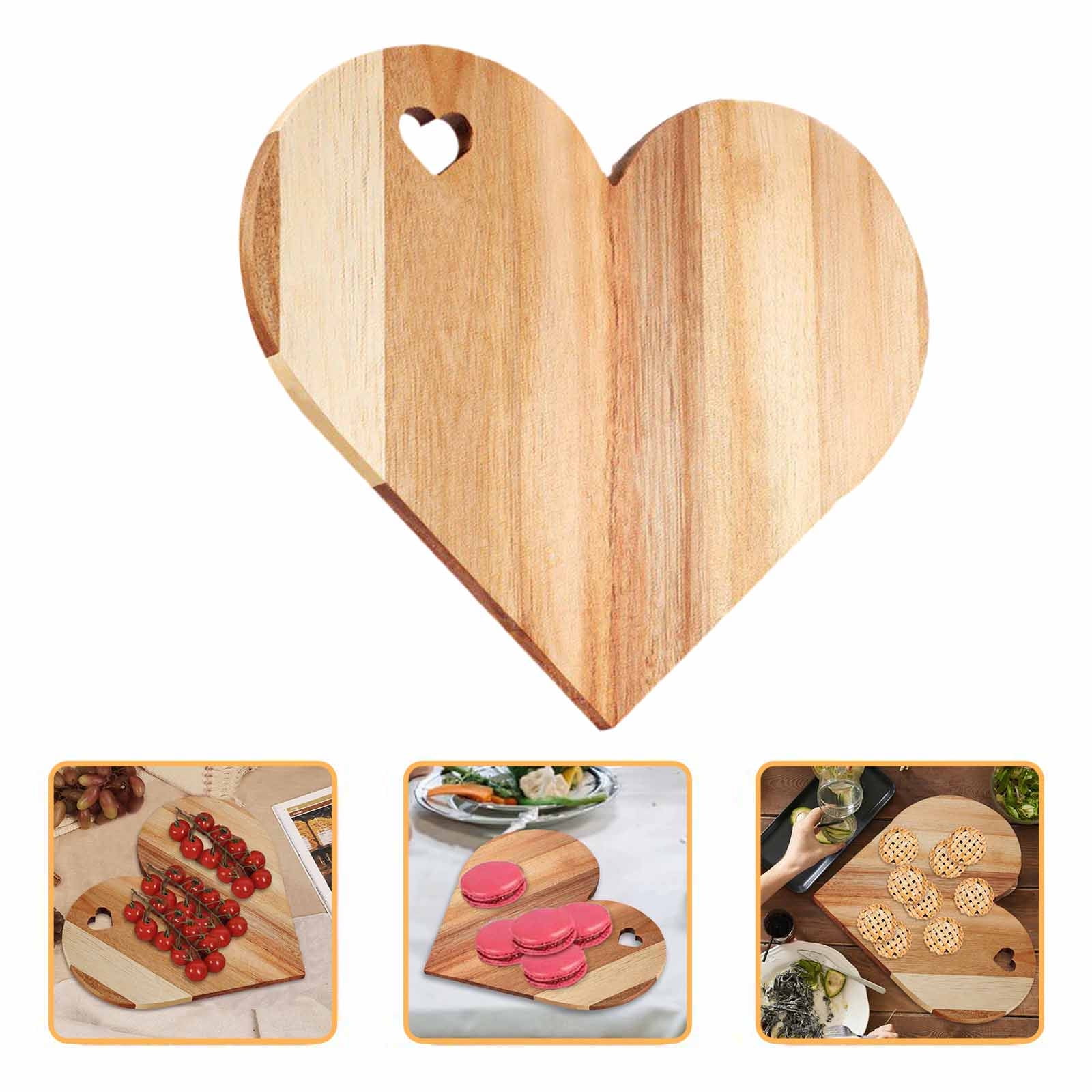Heart Shaped Cutting Board Wood Breadboard Cheese Platter Cooked Food ...