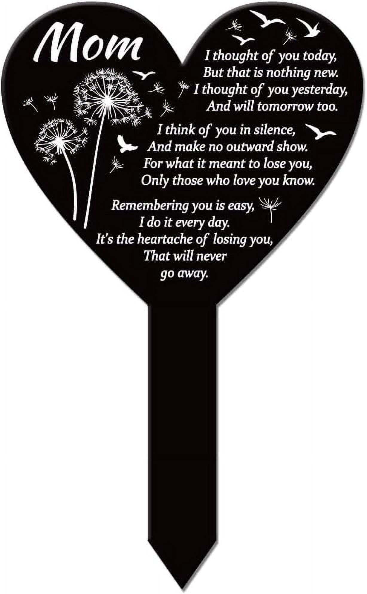 Heart Shaped Dandelion Memorial Mother Garden Stake Memorial ...