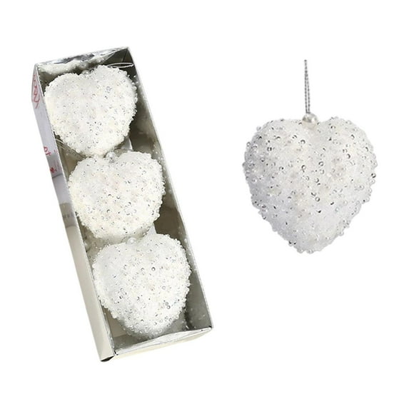 Heart-Shaped Decorative Glittering Ball, 3.15" Valentine's Day Pendant ...