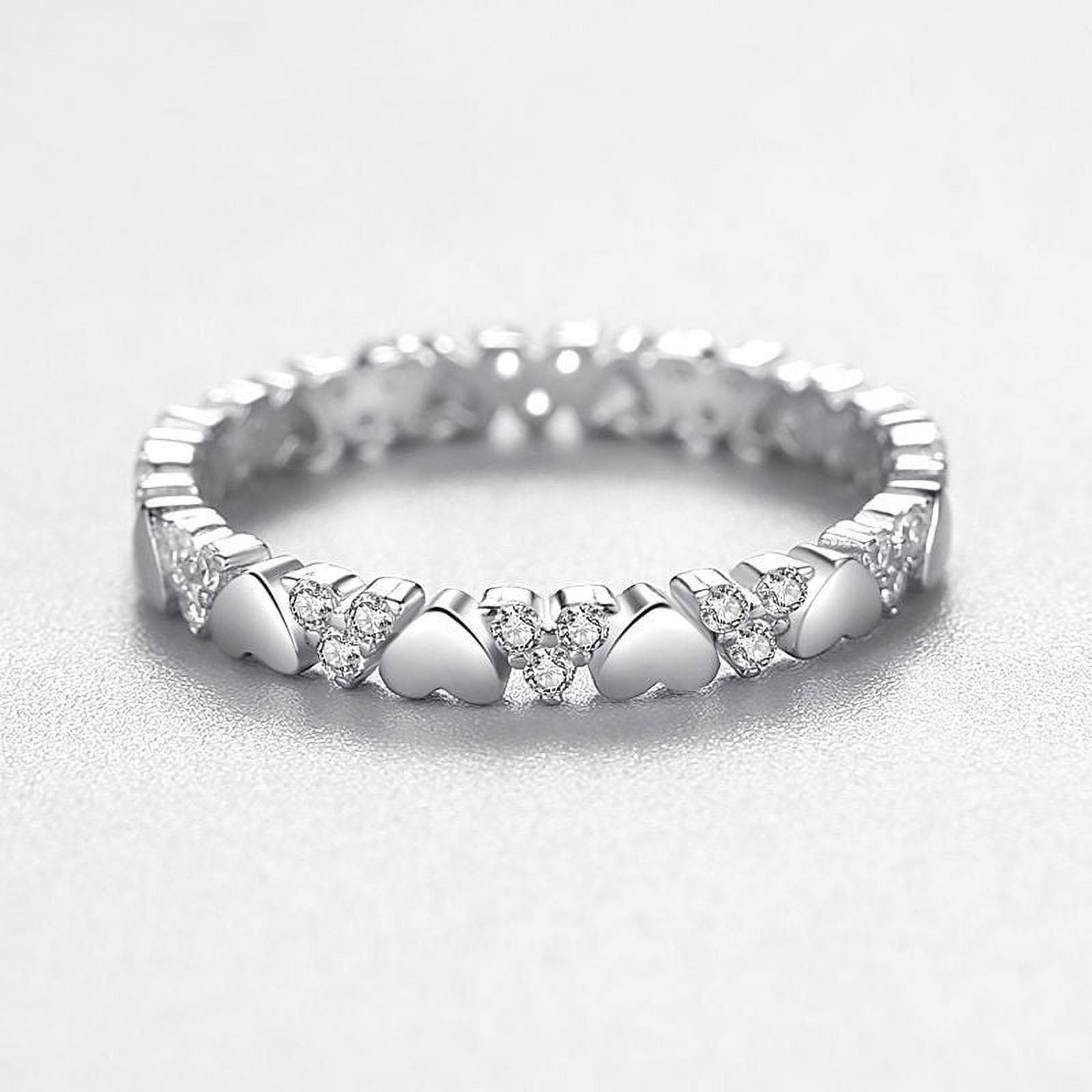 Womens Heart Ring 925 Silver Ring Gold Plated Ring with Heart Shaped ...