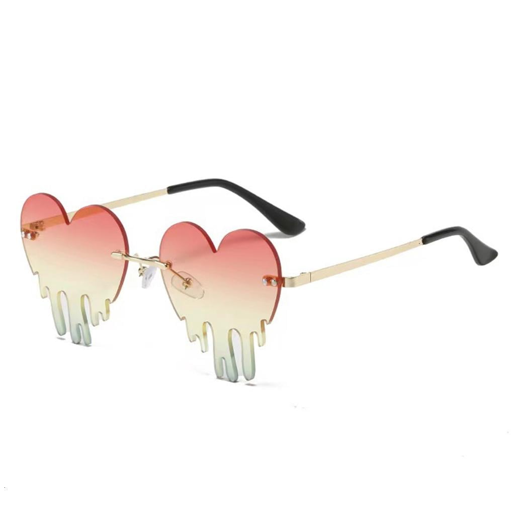 Heart Shaped Dripping Sunglasses For Festivals And Party Celebration ...