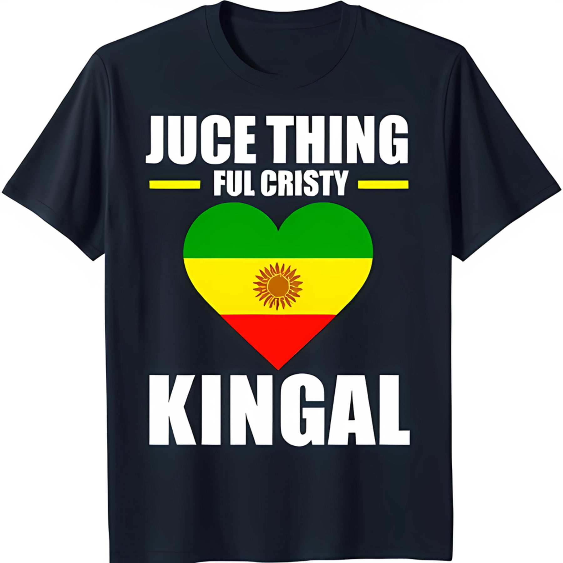 Heart Shaped Ethiopian Graphic Tee Blue T-Shirt with JUCE THING FUL ...