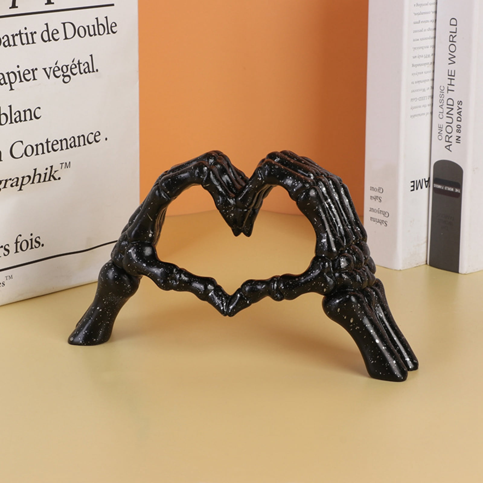 Heart Shaped Finger Gesture Sculpture Resin Abstract Skeleton Hand Love ...