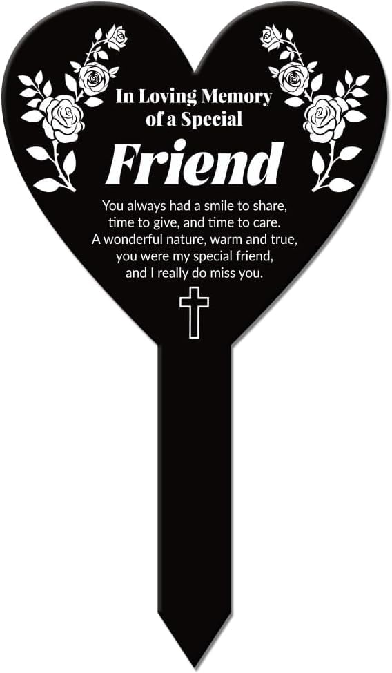 Heart Shaped Flower Branches Garden Stake Memorial Friend Remembrance ...