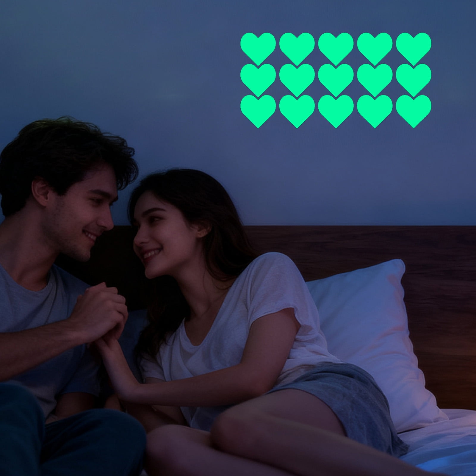 Heart-Shaped Fluorescent Wall Stickers – Glow in the Dark PVC Decals ...