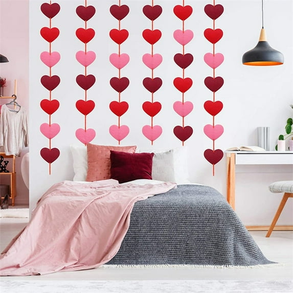 Heart Shaped Garland, Valentine's Day Wall Hanging, Paper Decor for ...