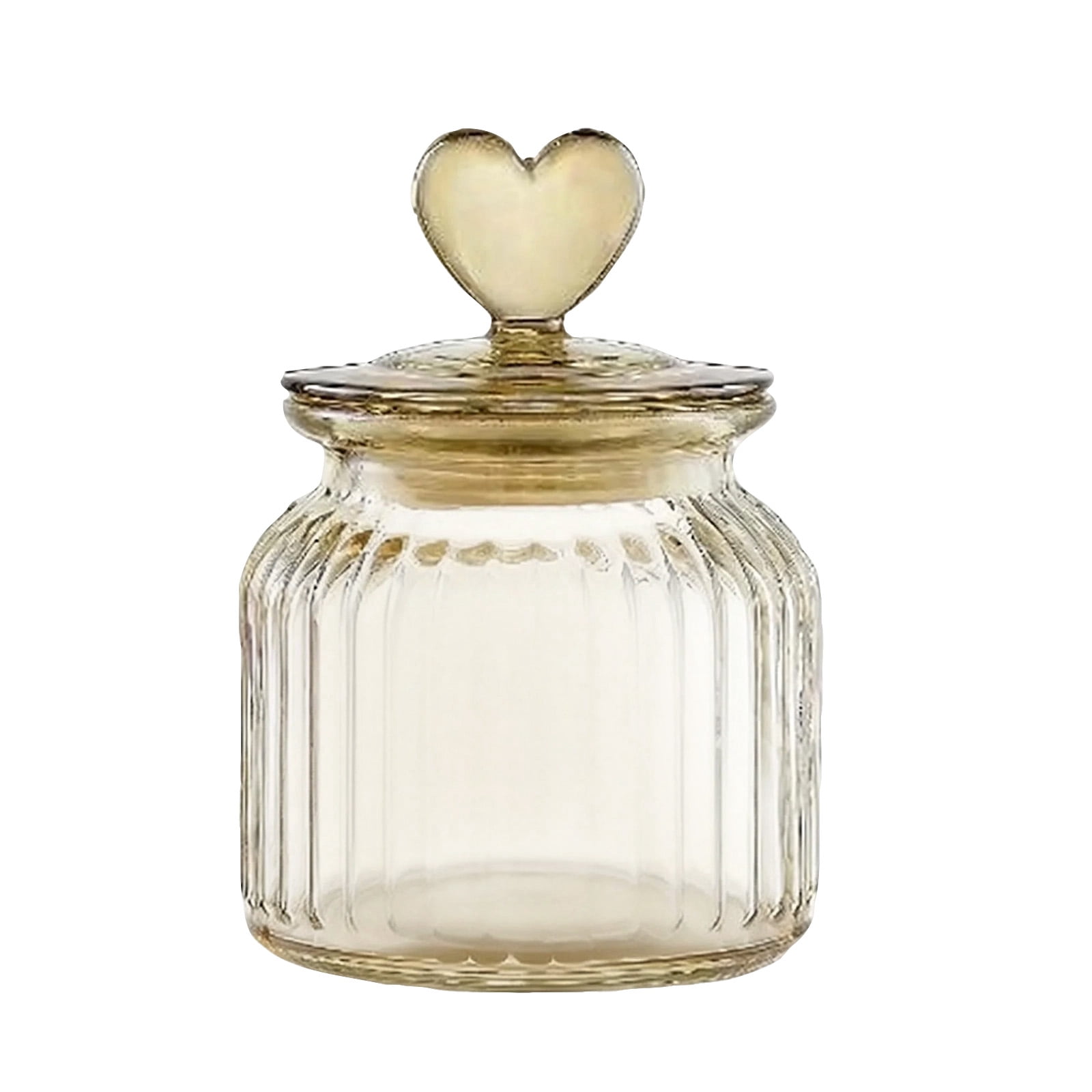 Heart Shaped Glass Jar, Amber Colored Airtight Storage Container for ...