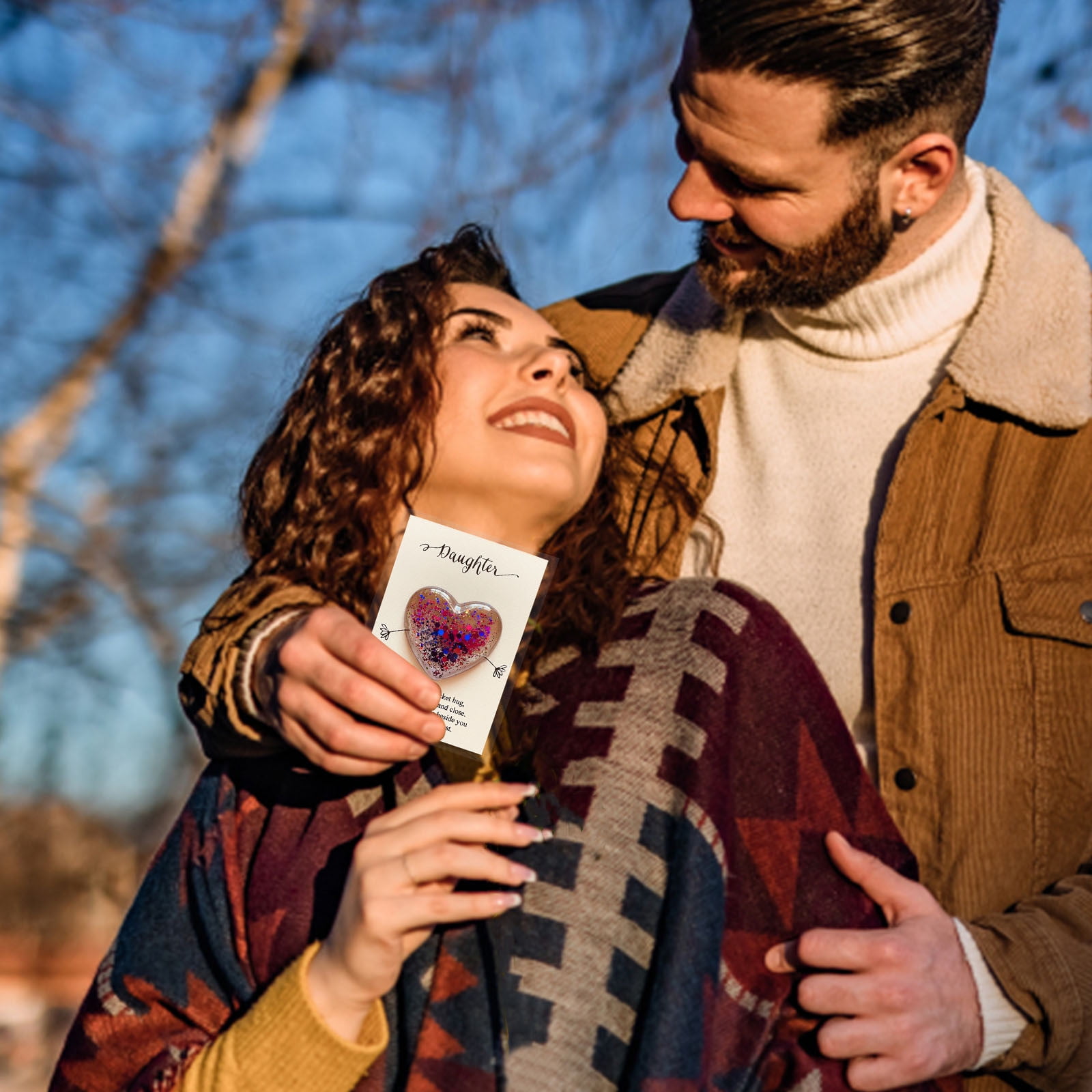 Heart-Shaped Glass Pocket Gift - Inspirational Love Token with Card ...