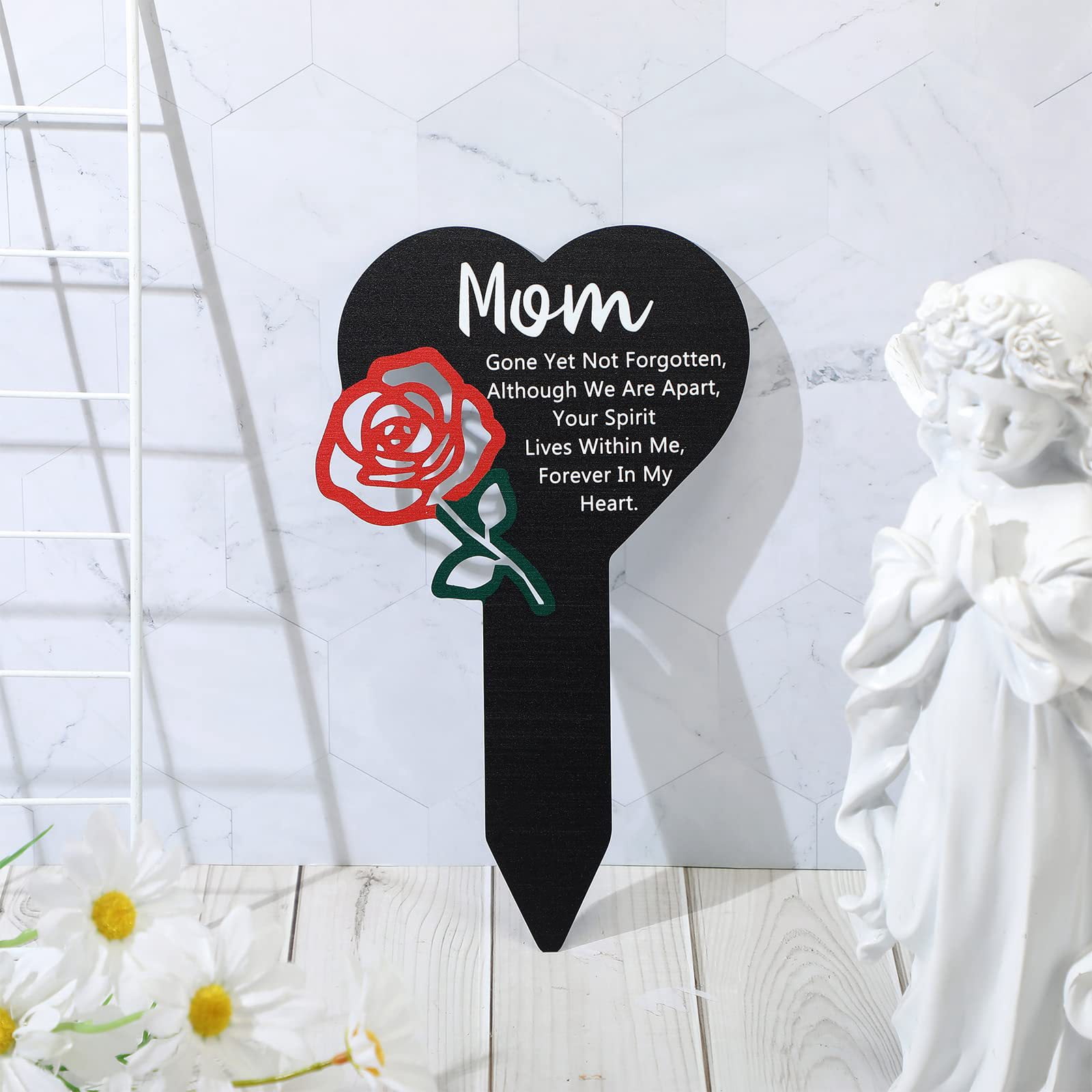 Heart Shaped Grave Markers for Cemetery Memorial Stakes for Outdoors ...