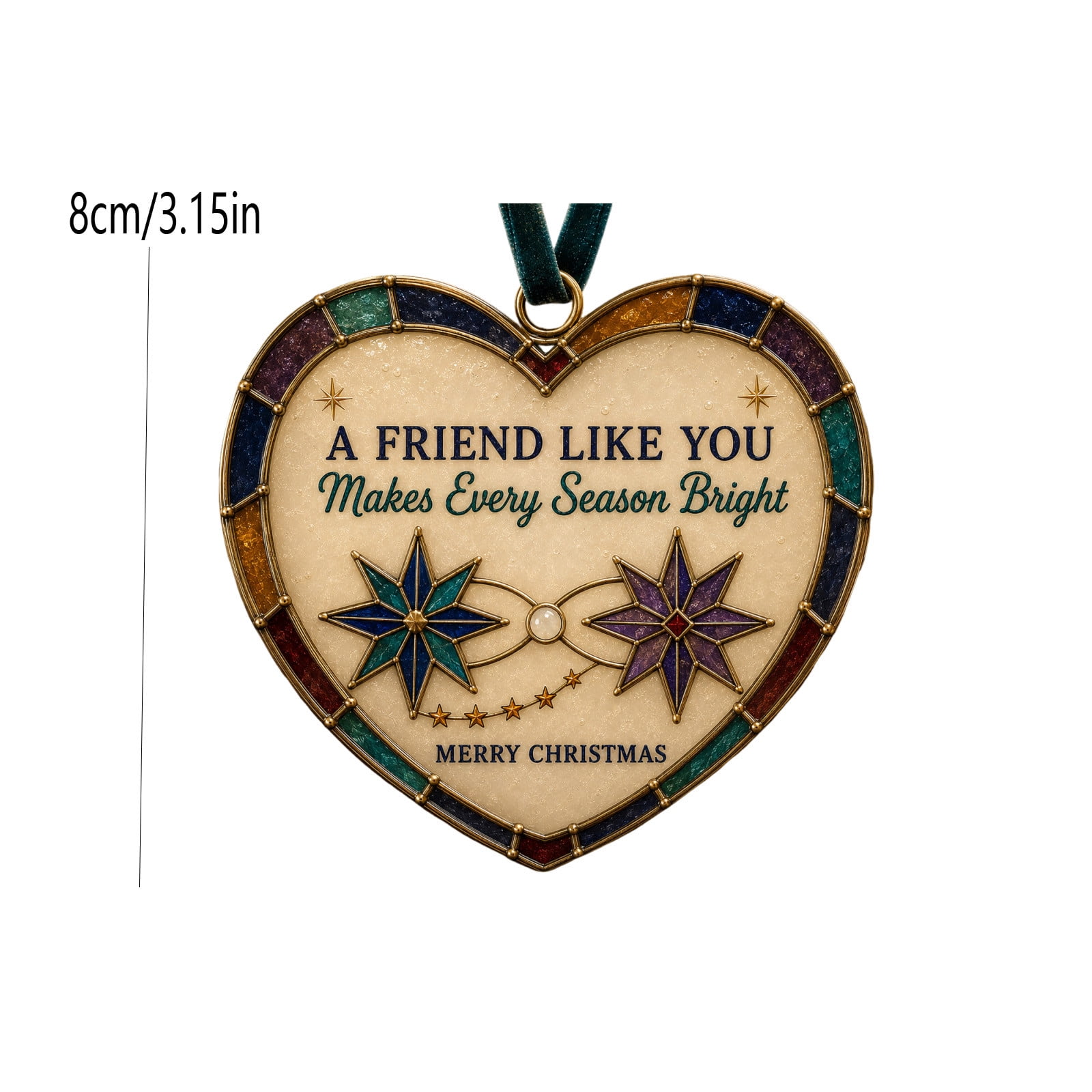 Heart Shaped Hanging Ornament, Mosaic Style Flat Pendant for Tree ...