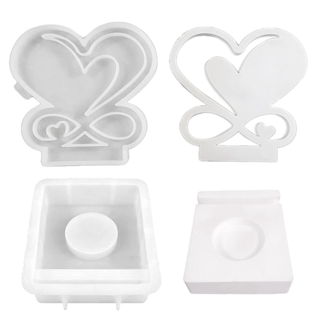Heart Shaped Holder Mold Base Silicone Gypsum Candlestick Crafting ...