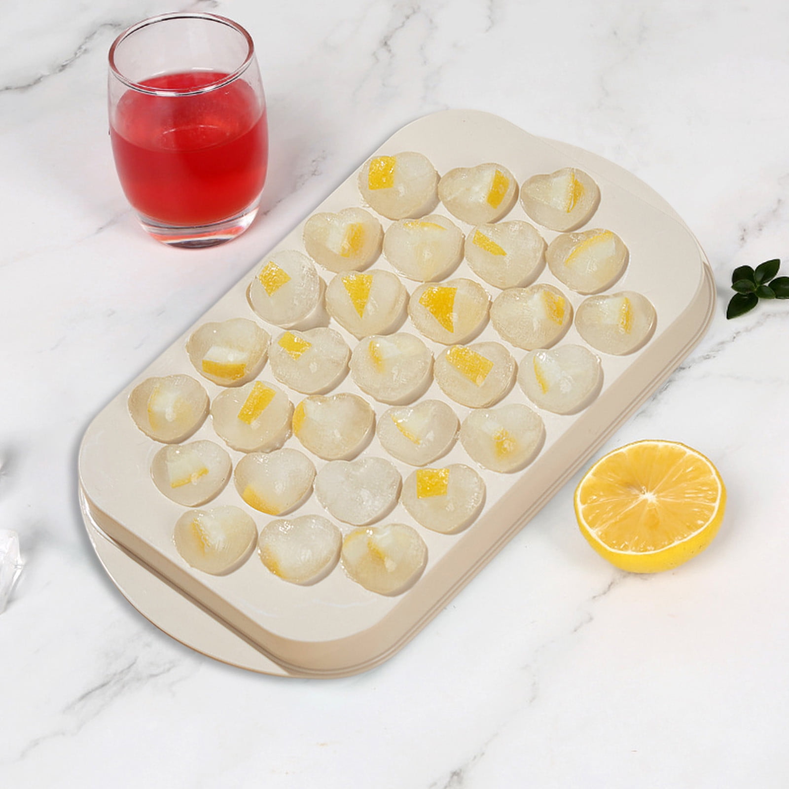 Heart Shaped Ice Cube Trays, 3D Silicone Ice Molds for Easy Release ...