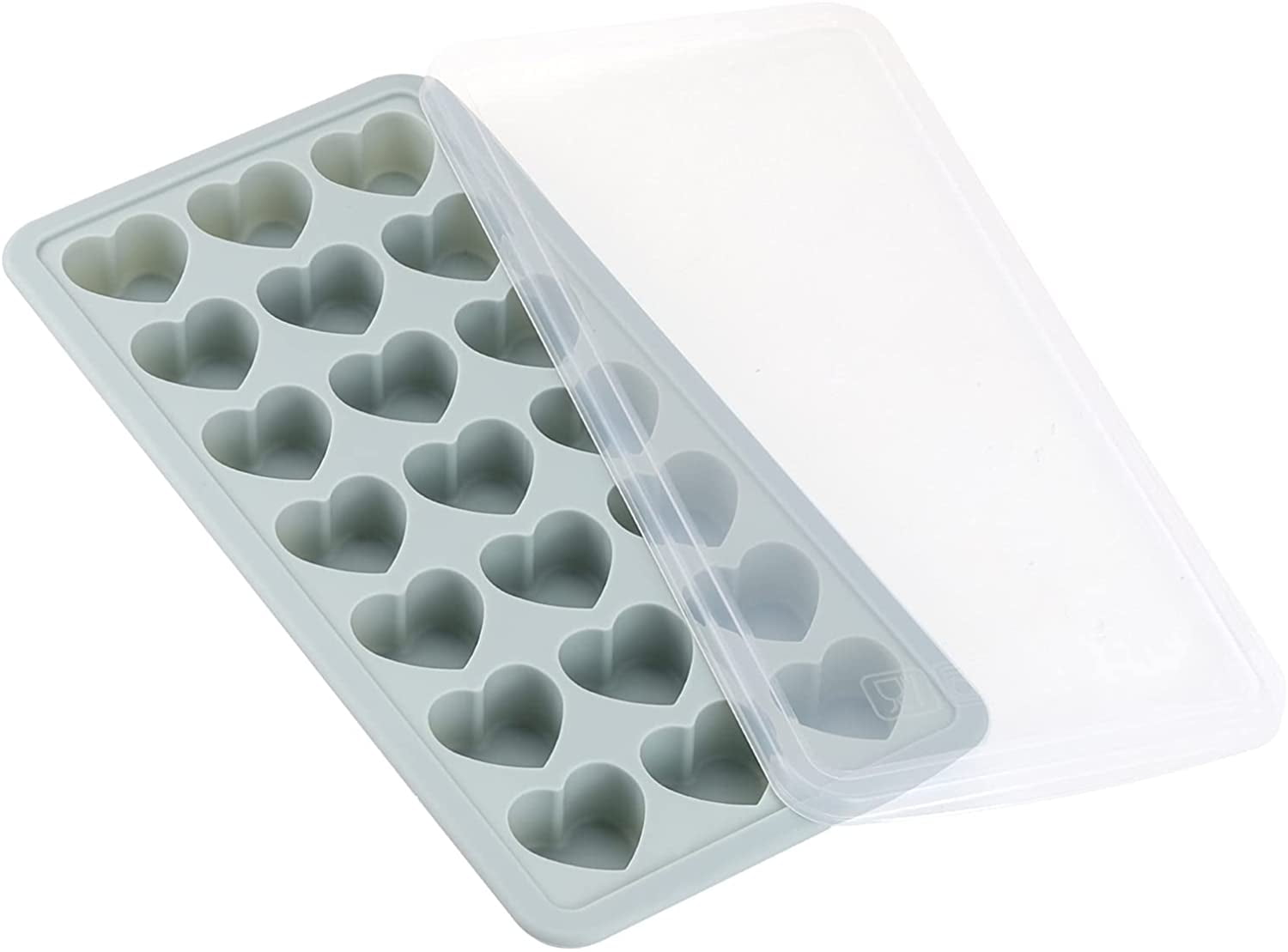Heart Shaped Ice Cube Trays with Lid, Chocolate Mold, Easy Release Ice ...