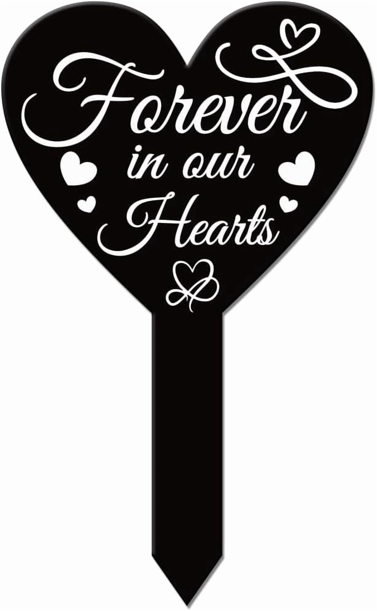 Heart Shaped Infinity Hearts Garden Stake Memorial Remembrance Plaque ...