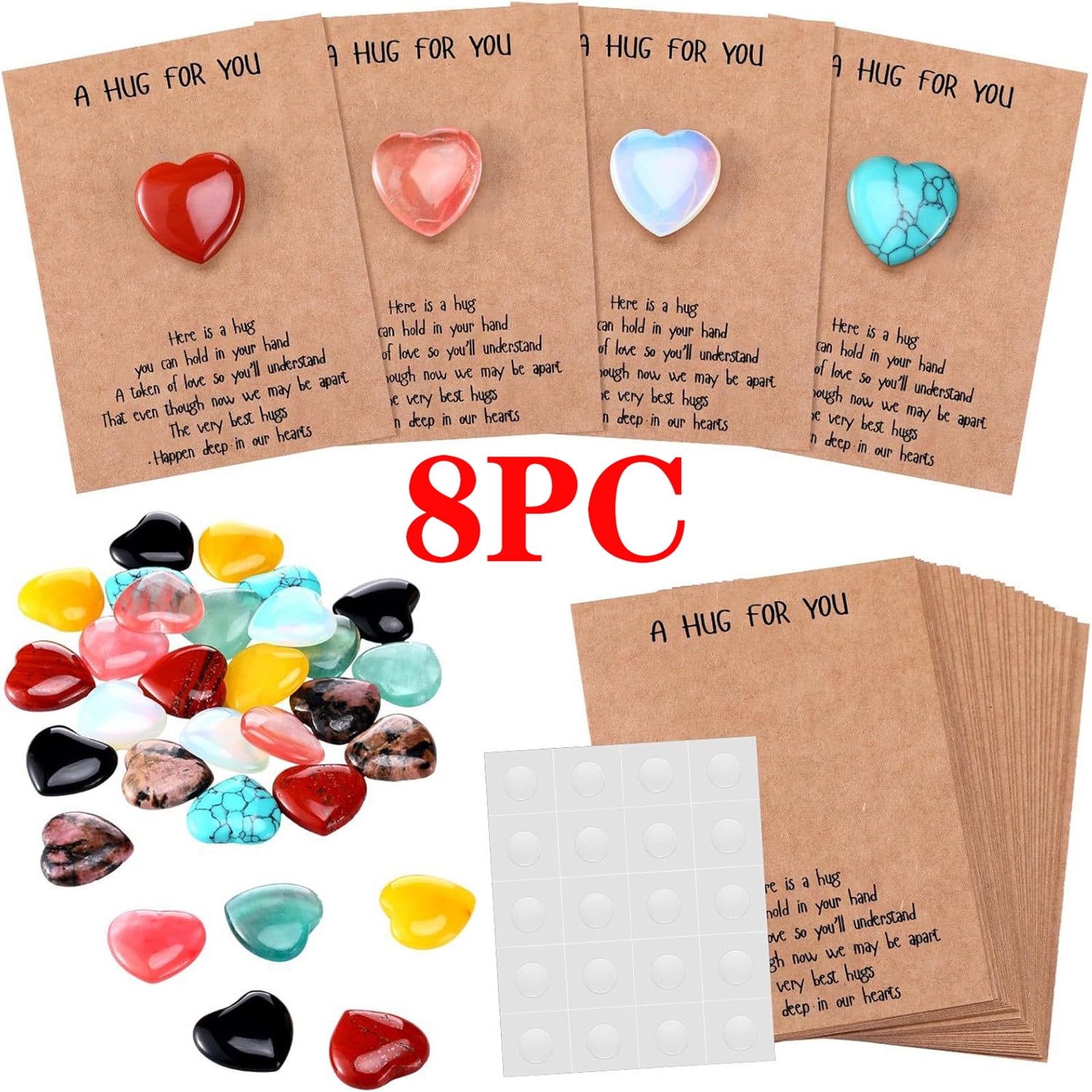 Heart-Shaped Inspirational Stones with Greeting Cards 30 Pieces of ...