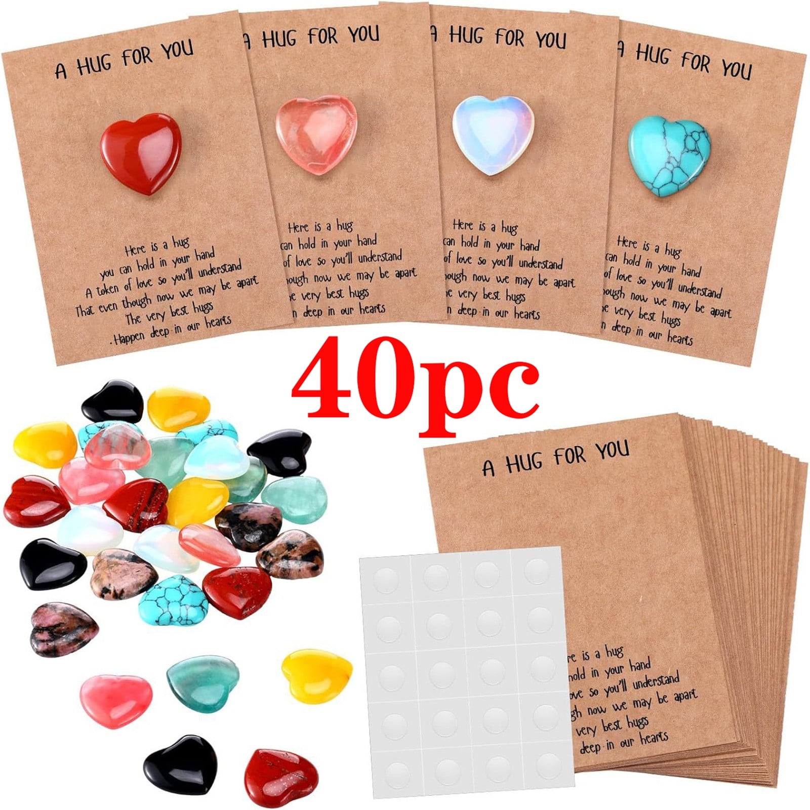 Heart-Shaped Inspirational Stones with Greeting Cards 30 Pieces of ...