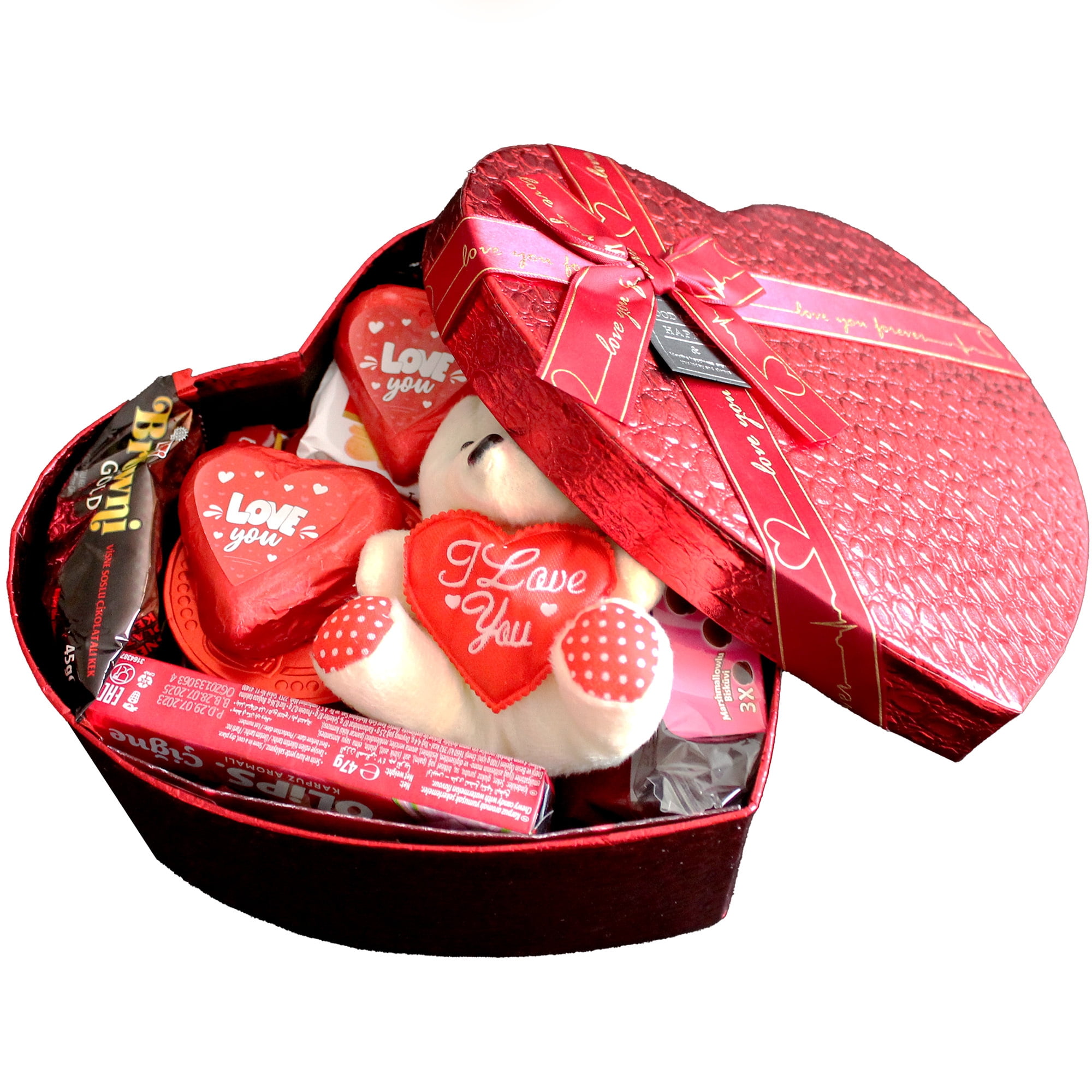 Heart Shaped International Snack Box 21 Pcs and Love Note, Exotic Snack ...
