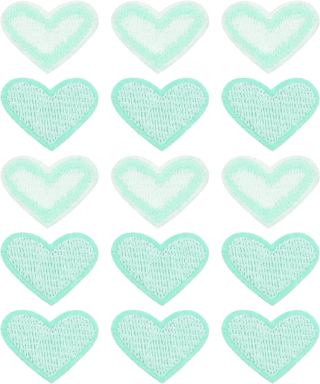 Heart Shaped Iron on Patches Light Blue Embroidered Sew on Love ...