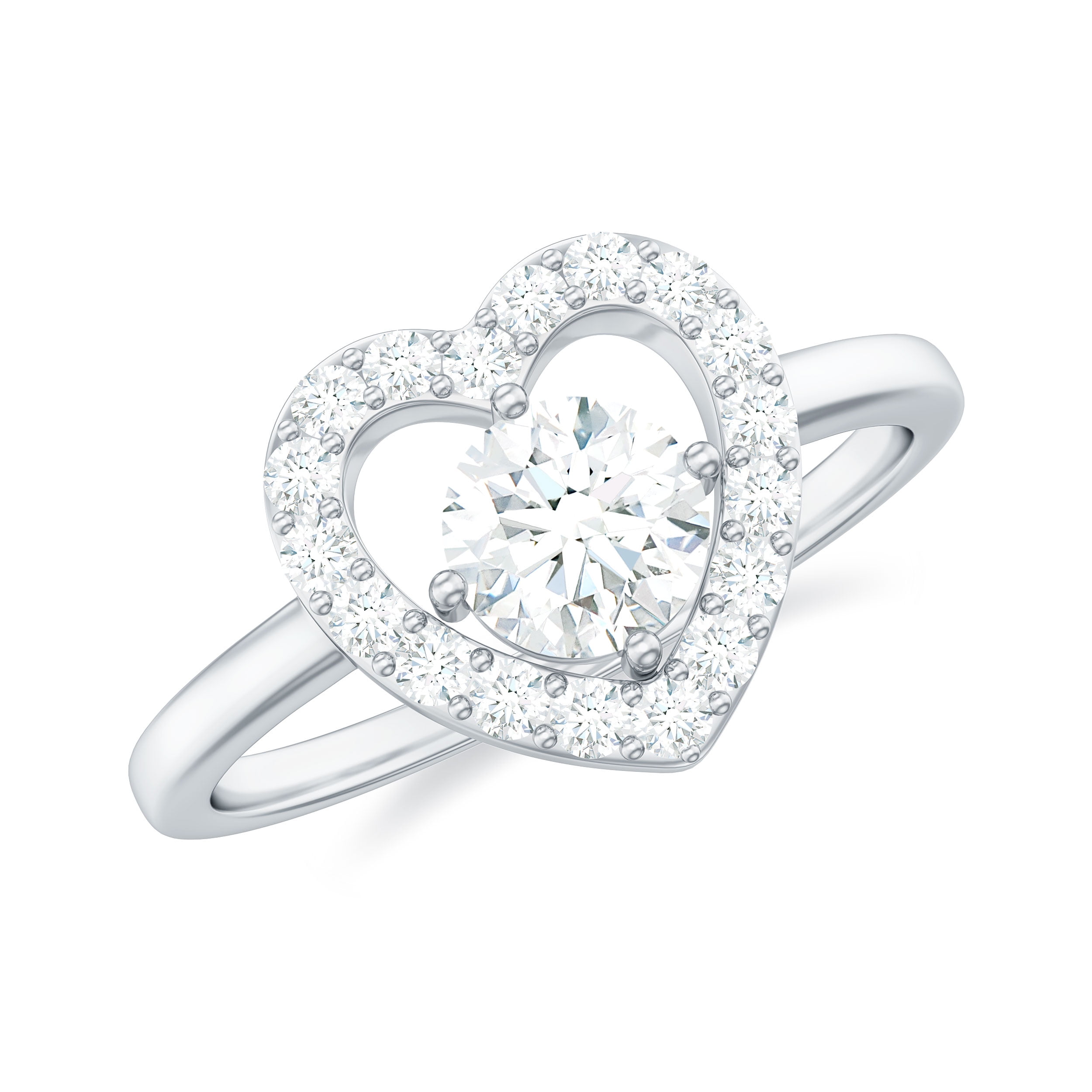 Rosec Jewels Heart Shaped Lab Diamond Engagement Ring for Women (EF-VS ...