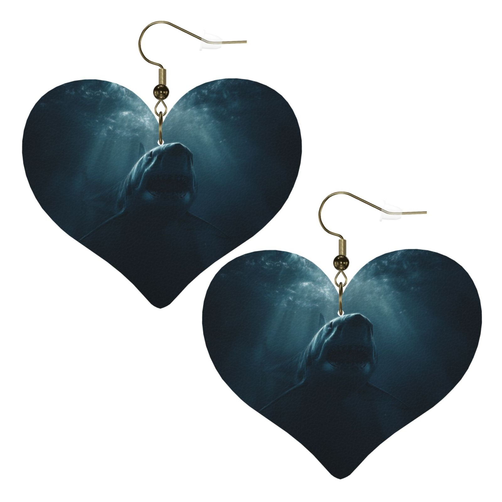 Heart Shaped Leather Stud Earrings - Vegan Faux Leather, Silver Plated, Hypoallergenic ...