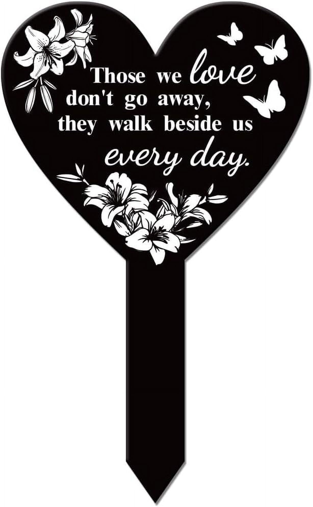 Heart Shaped Lily Garden Stake Memorial Remembrance Plaque Stake for ...