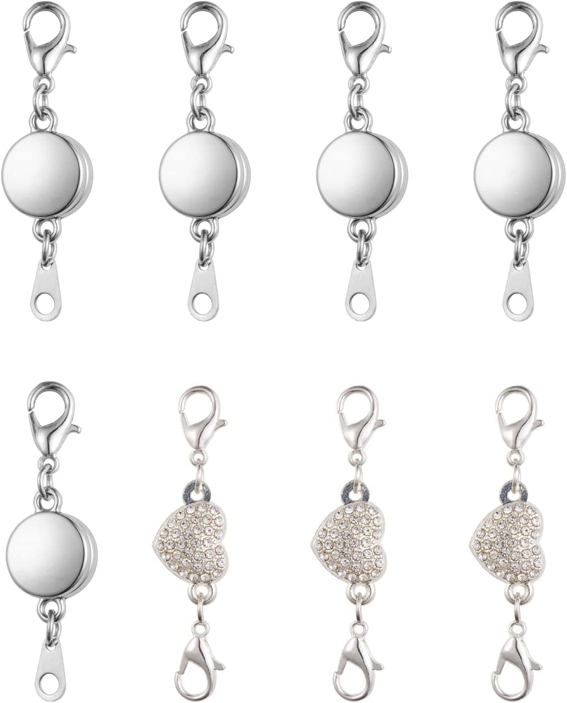 Heart Shaped Locking Magnetic Jewelry Clasps Round Magnetic Lobster ...