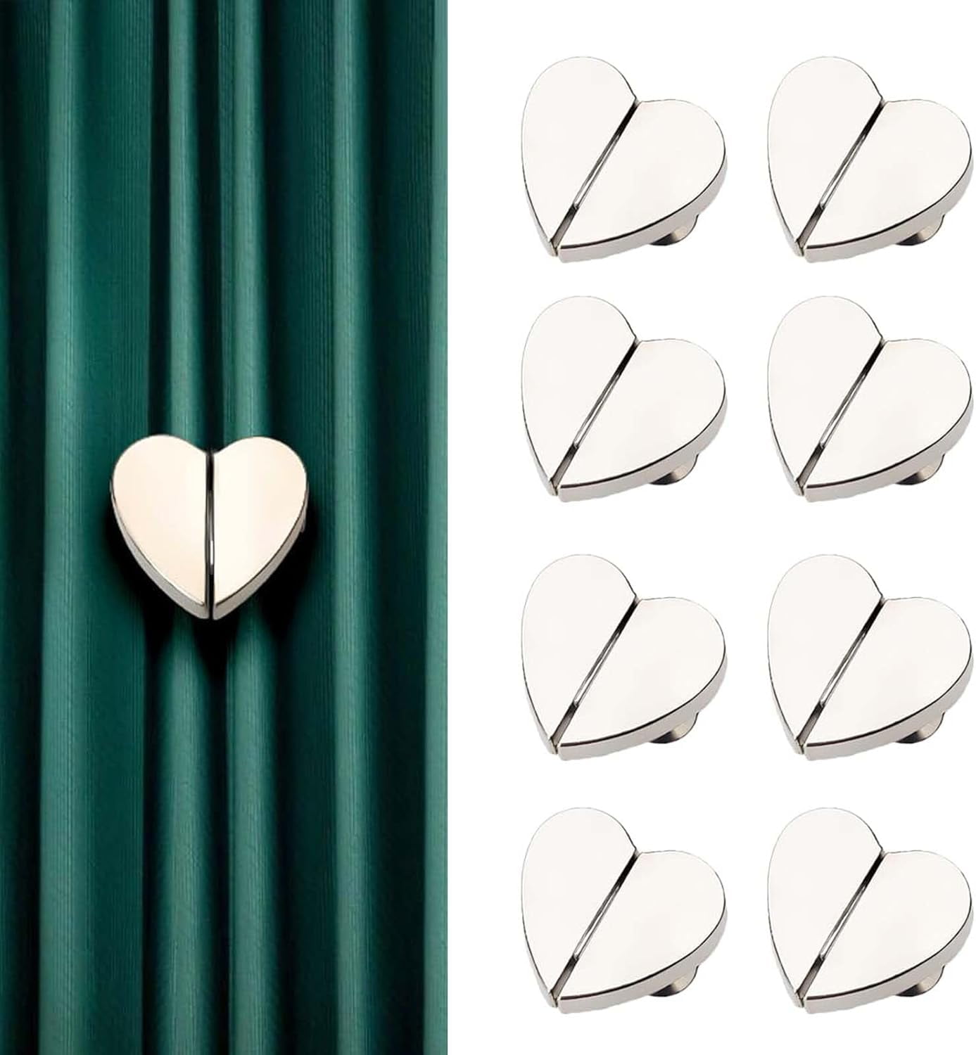 Heart-Shaped Magnetic Curtain Closure, 2025 New Curtain Clips ...