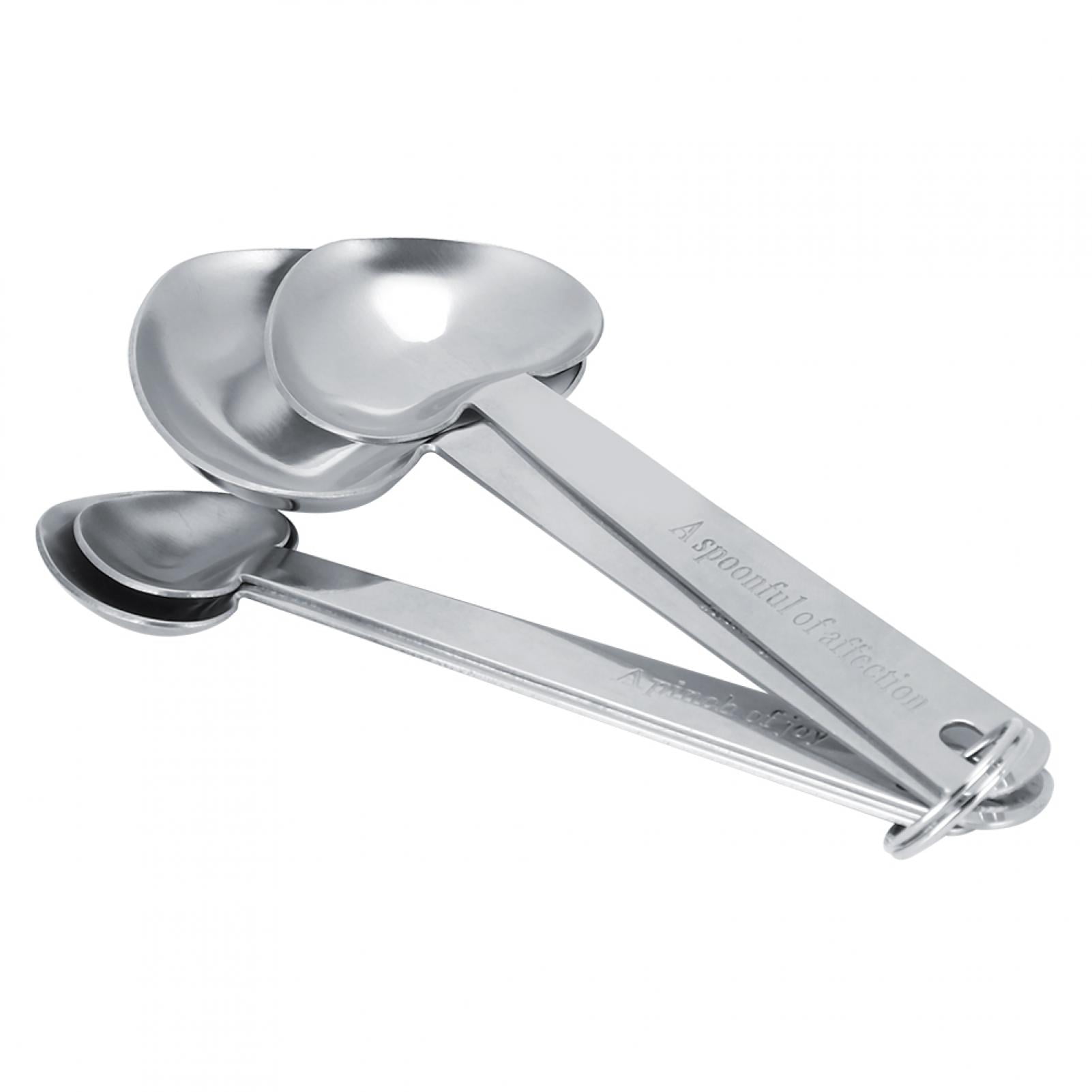 Heart Shaped Measuring Spoons for Daily Cooking, Stainless Steel ...