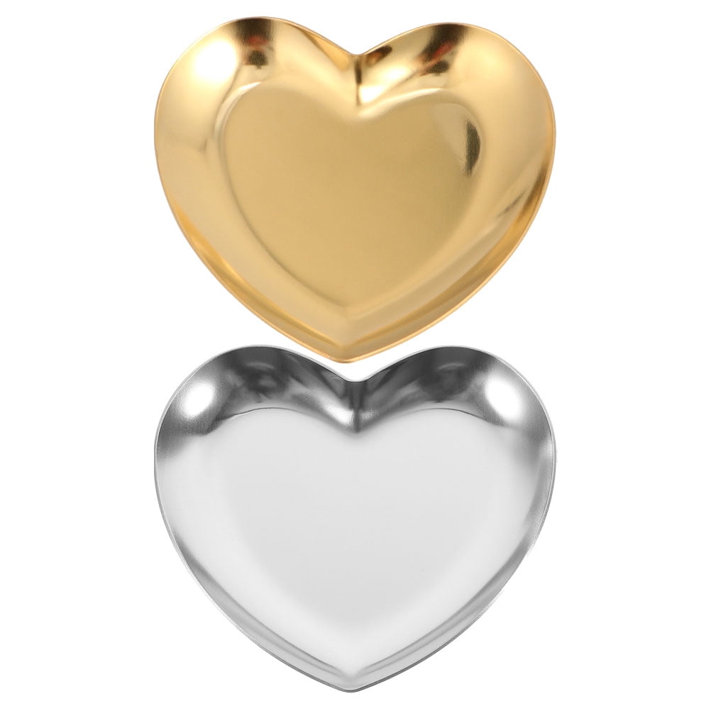 Heart Shaped Metal Ring Dish Jewelry Tray Small Trinket Pallet ...