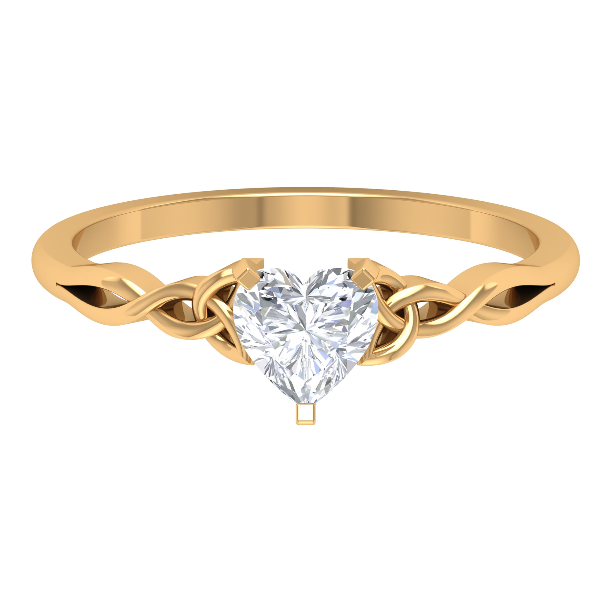 Rosec Jewels Heart Shaped Moissanite Solitaire High Set Ring with ...