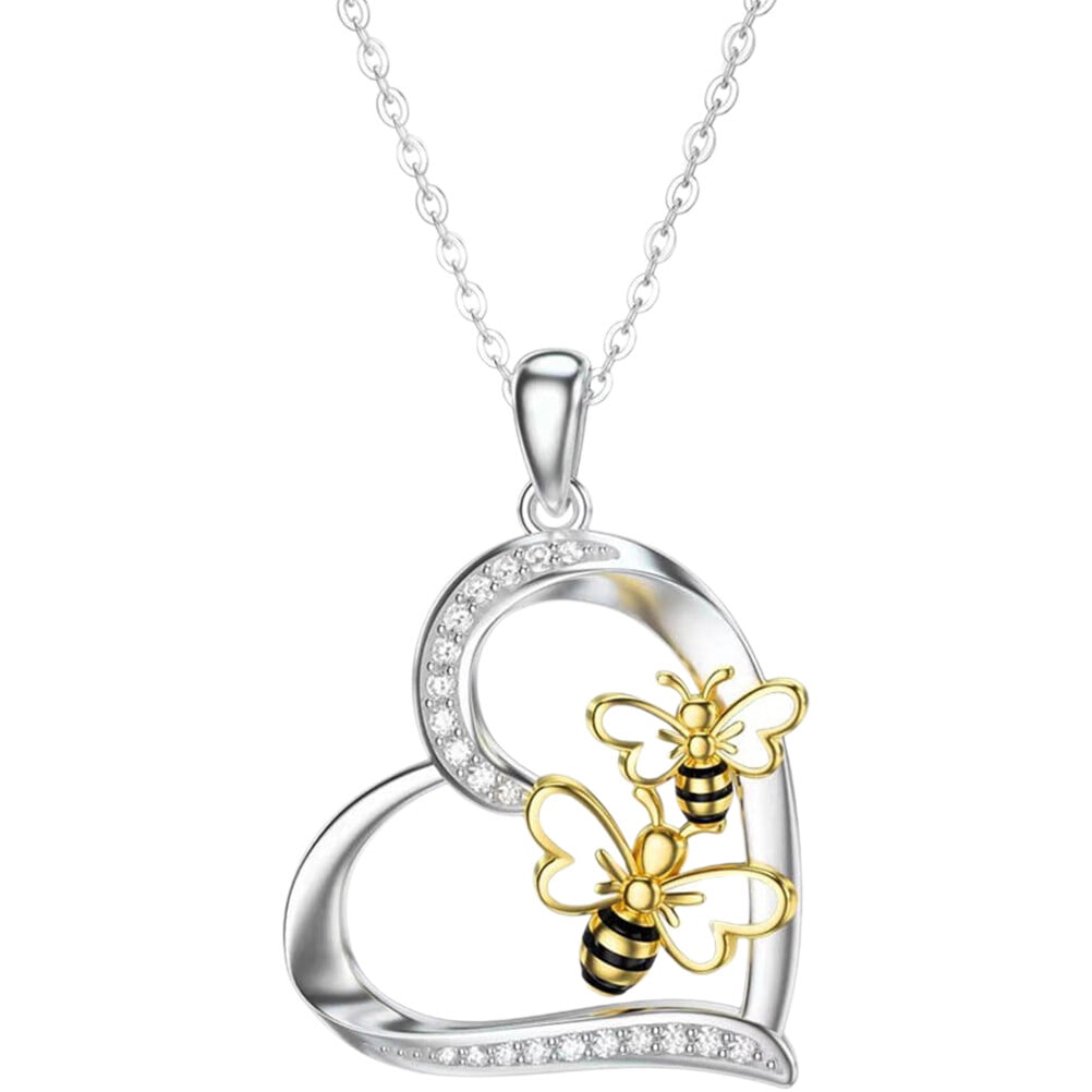 Heart Shaped Necklace Women Pendant Necklace Dainty Neck Chain Bee ...