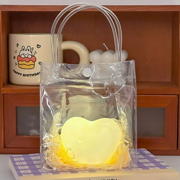 Heart Shaped Night Light Cute LED Bedside Lamp Soft Luminous Decoration ...