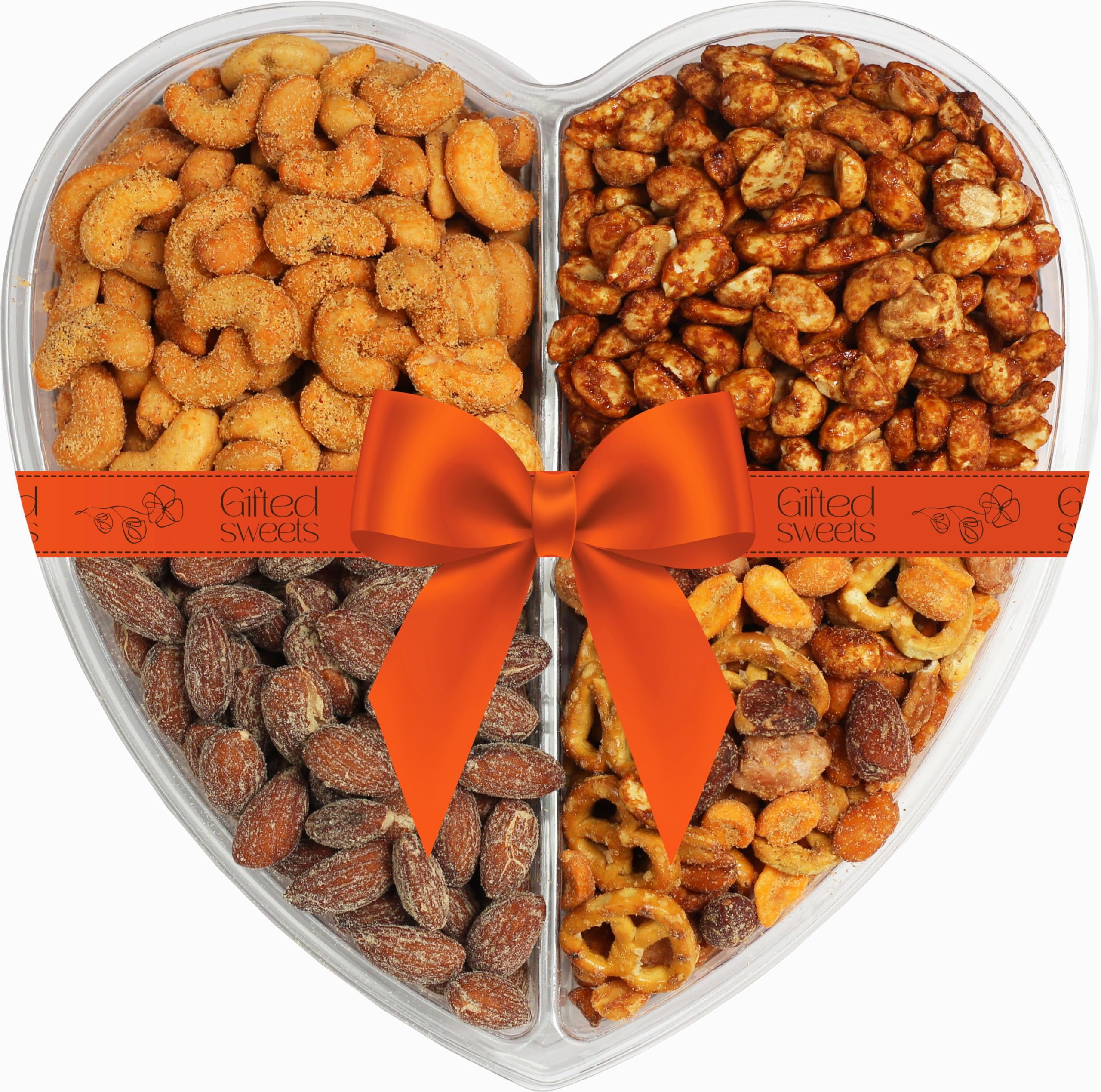 Heart Shaped Nuts Gift DEF29 Tray - 4 Assortments - Variety of Sweet ...