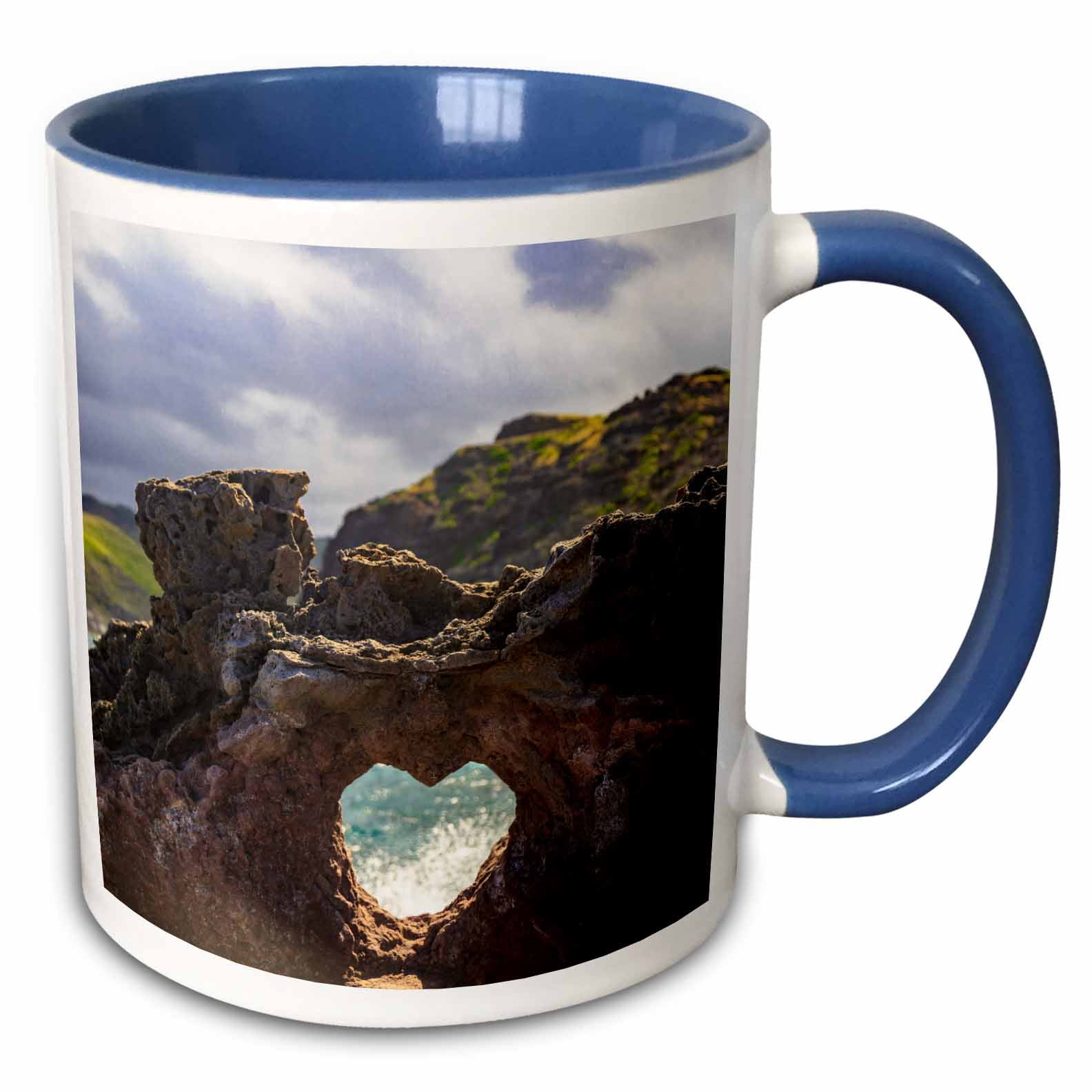 3drose, Heart-shaped Opening Near Nakalele Blowhole, Maui, Hawaii, 15oz ...