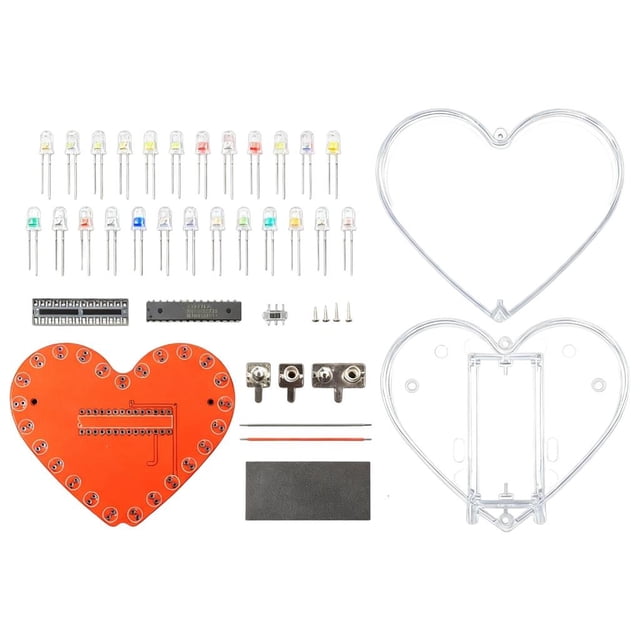 Heart Shaped PCB Solder Practice Kit With 7 Color LED Effects For ...
