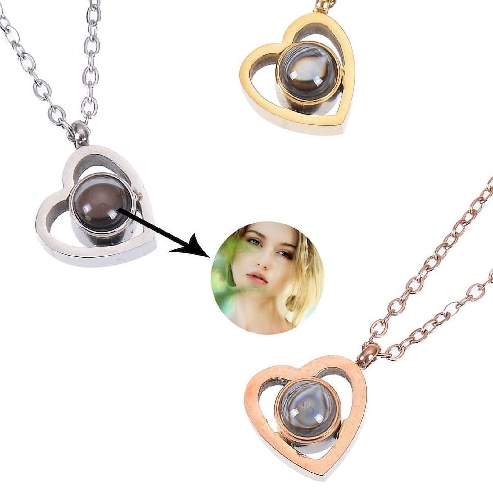 Heart Shaped Photo Projection Necklace | Custom Heart Pendant with ...