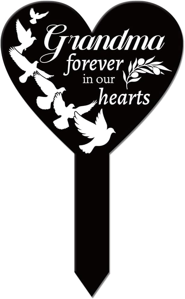 Heart Shaped Pigeon Garden Stake Memorial Grandmother Remembrance ...