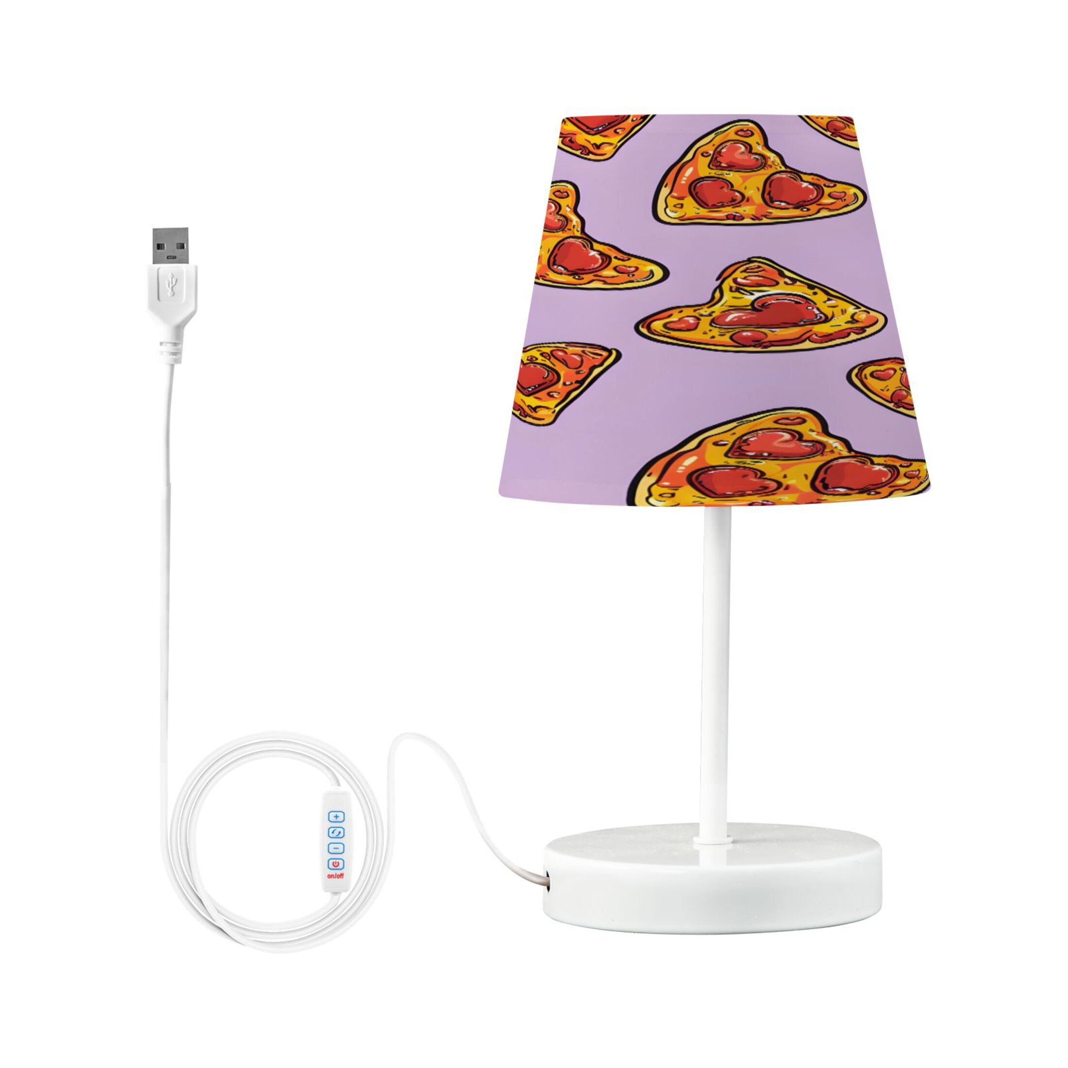 Heart Shaped Pizzas Desk Lamp LED Table Nightstand Lamps with 3 Color ...