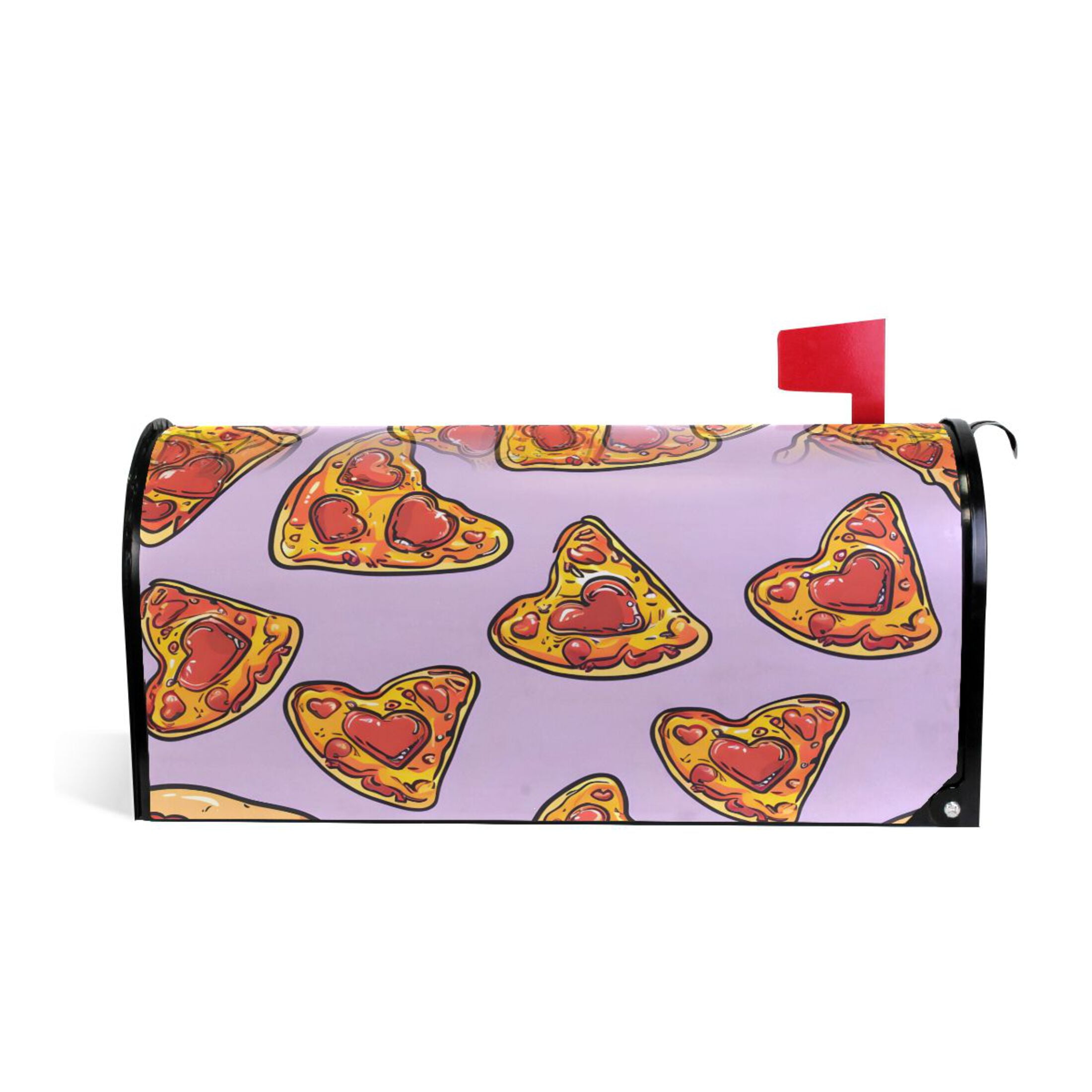 Heart Shaped Pizzas Magnetic Mailbox Covers 21" X 18" Post Letter Box ...