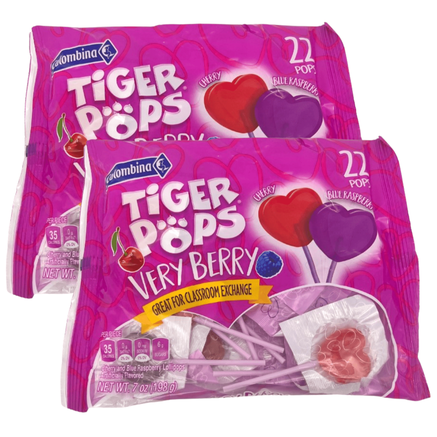 Heart Shaped Pops Tiger Lollipops Very Berry Flavor Party Favor Treats ...